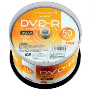 PREMIUM HIDISC DVD-R データ用 16倍速 4.7GB ホワイトワイドプリンタブル スピンドルケース 50枚 | HIDISC 株式会社磁気研究所